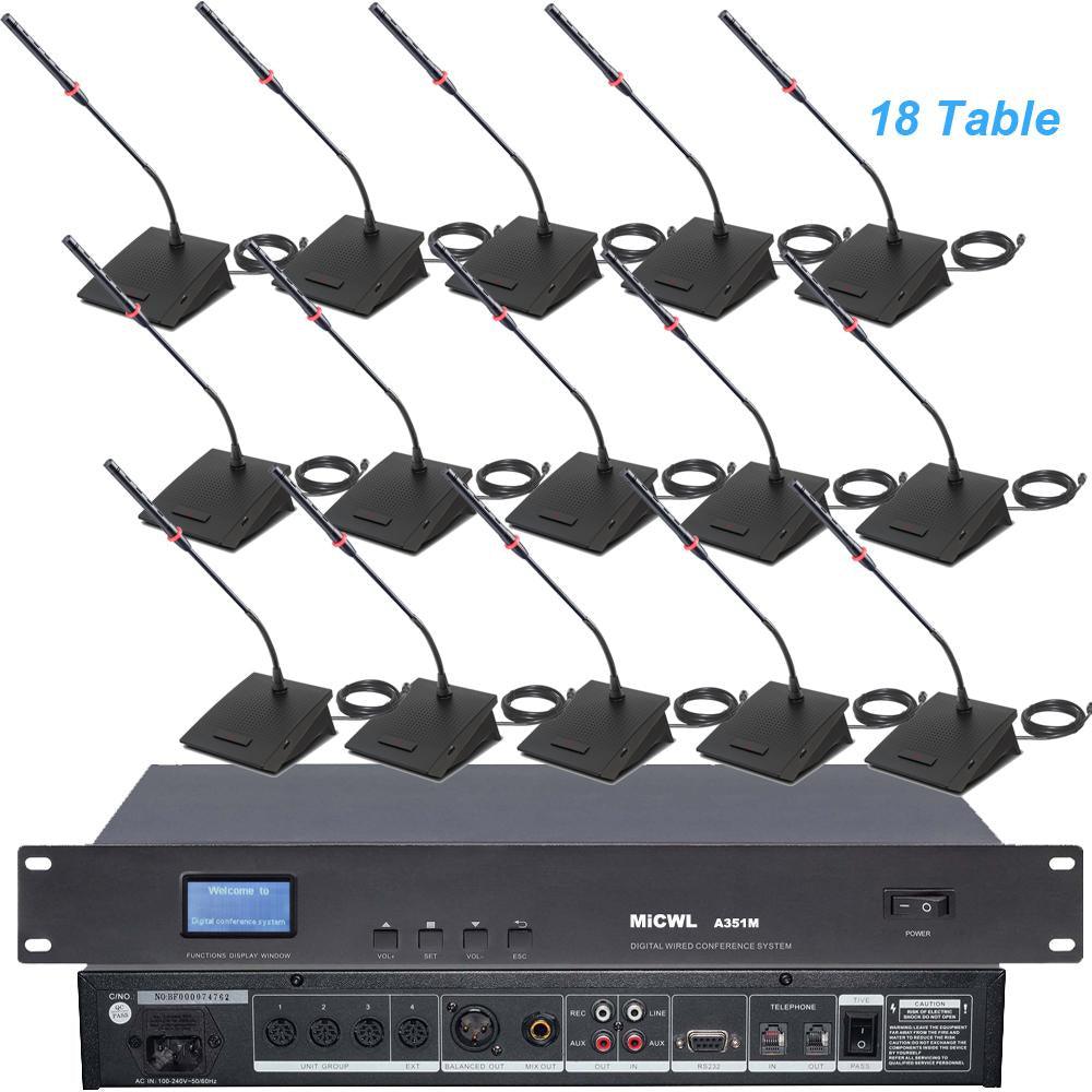 MiCWL 18 Table Digital Wired Gooseneck Microphone Built-in Horn 18 ...
